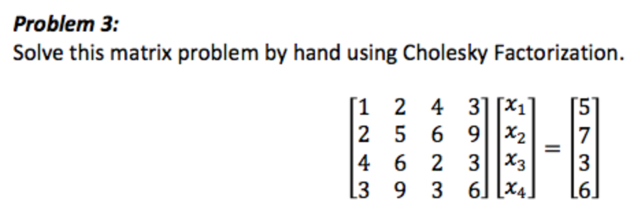 Solved Problem 3: Solve this matrix problem by hand using | Chegg.com Solved Problem 3: Solve this matrix problem by hand using | Chegg.com