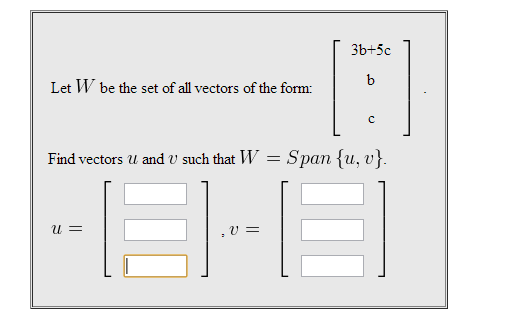 Solved Let W be the set of all vectors of the form: . Find | Chegg.com