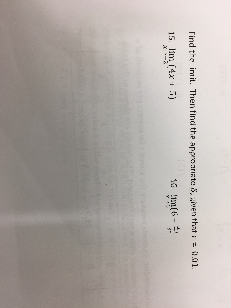 Solved Find the limit. Then find the appropriate delta, | Chegg.com