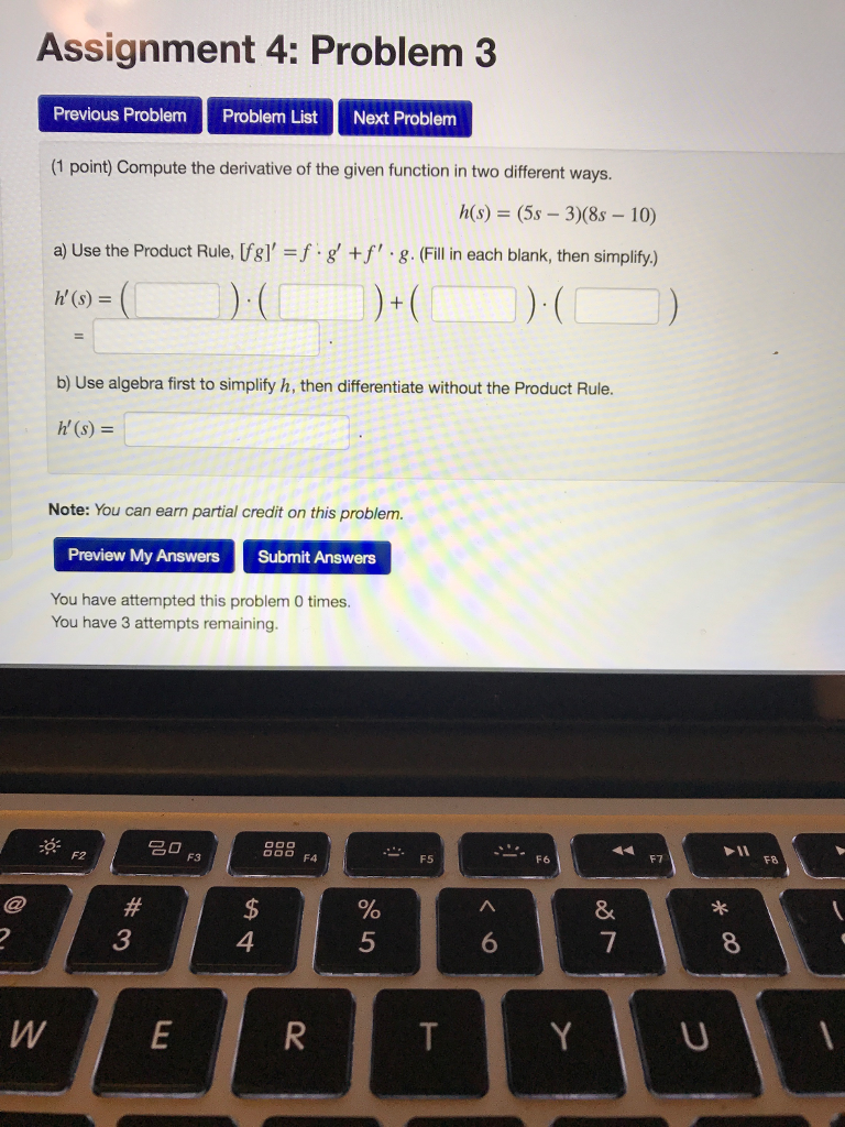 Solved Assignment 4: Problem 3 Previous Problem Problem List | Chegg.com