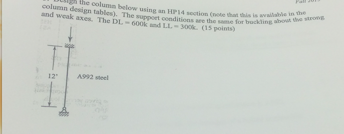 Design the column below using an HP14 section (note | Chegg.com