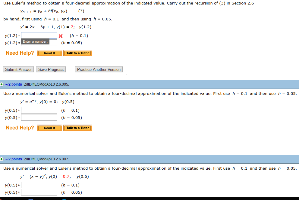 Solved Use Euler S Method To Obtain A Four Decimal