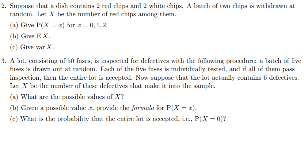 Solved 2. Suppose that a dish contains 2 red chips and 2 | Chegg.com