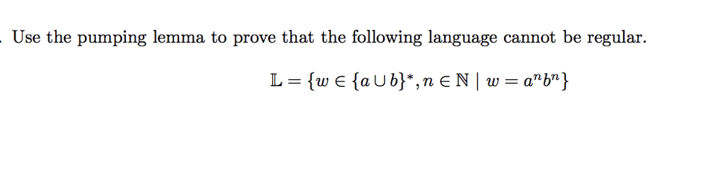 Solved Use the pumping lemma to prove that the following | Chegg.com