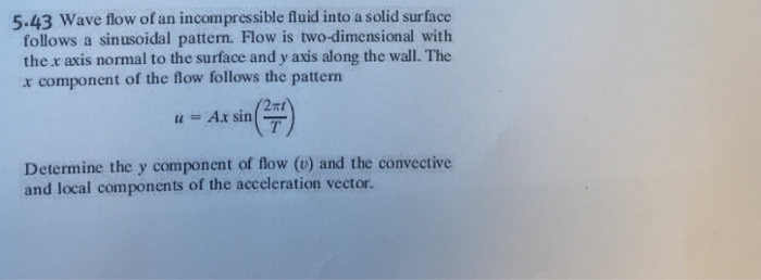 Solved Wave flow of an incompressible fluid into a solid | Chegg.com