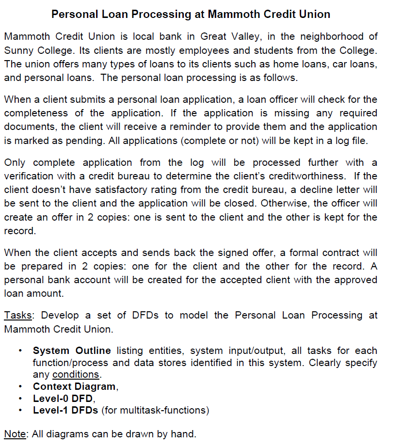 Solved I need to create a context diagram and level 1 DFD ( | Chegg.com