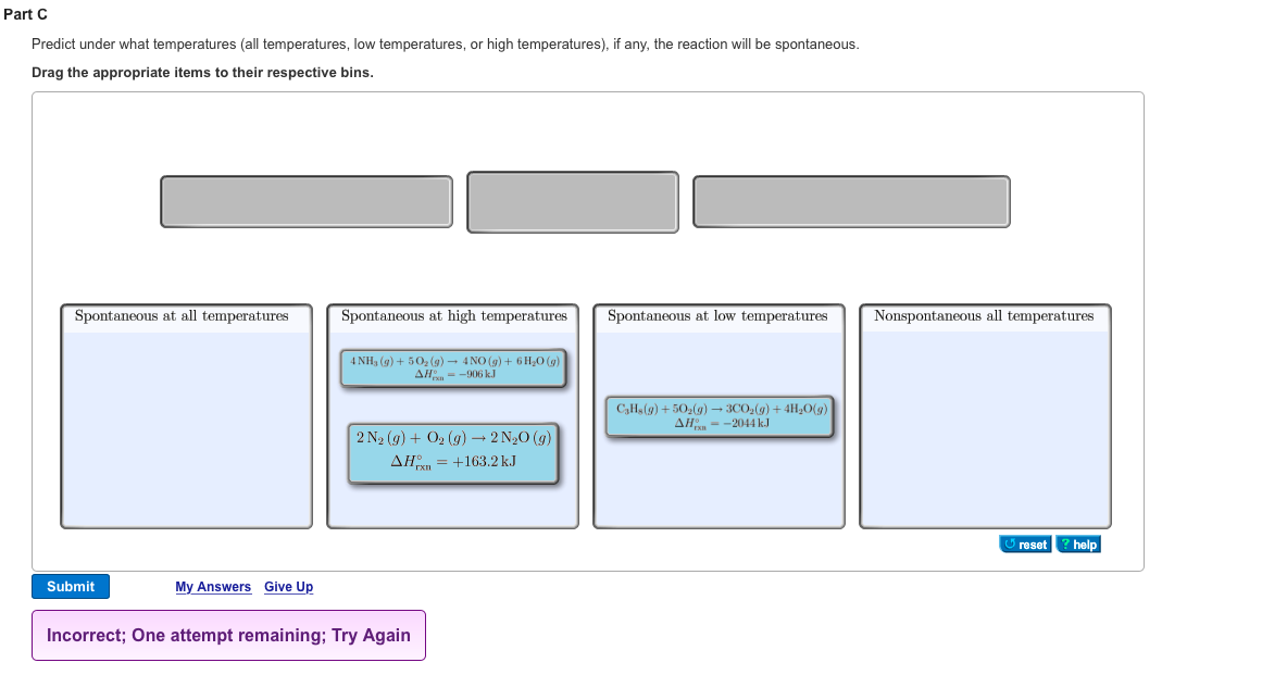 Solved Predict under what temperatures (all temperatures, | Chegg.com