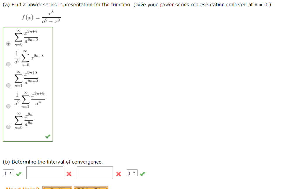 Solved (a) Find a power series representation for the | Chegg.com