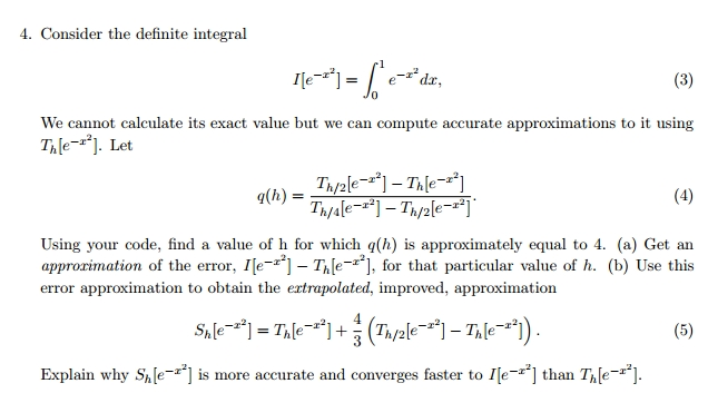 Consider the definite integral I[e^-x2] = | Chegg.com