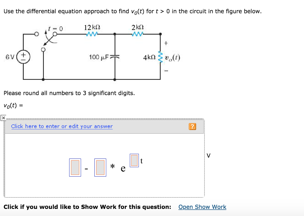Solved Use the differential equation approach to find volt) | Chegg.com