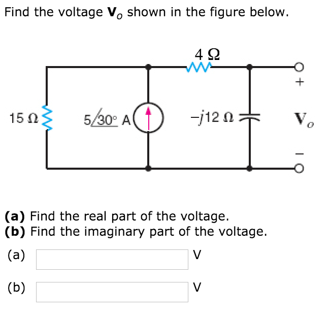 Solved Find the voltage V0 shown in the figure below. Find | Chegg.com
