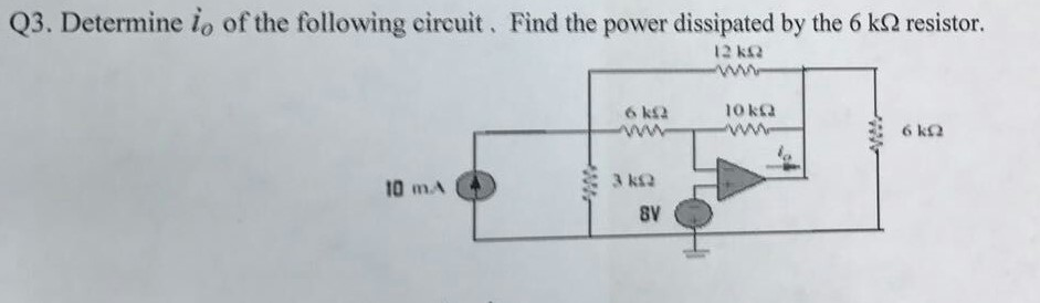 Solved Q3. Determine i, of the following circuit . Find the | Chegg.com