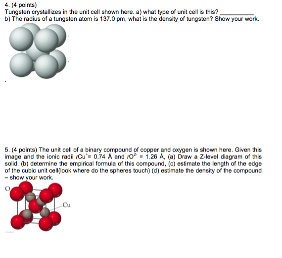 Solved 1. (4 points) a) Metallic gold has a face-centered | Chegg.com