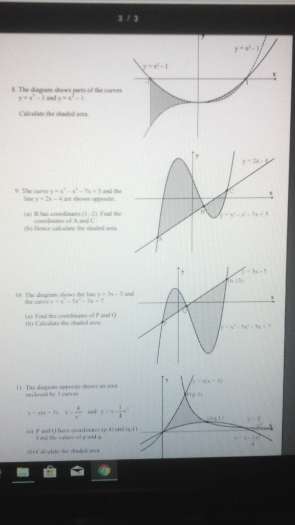 Solved 8 The diagram shows parts of the curves Calculate the | Chegg.com