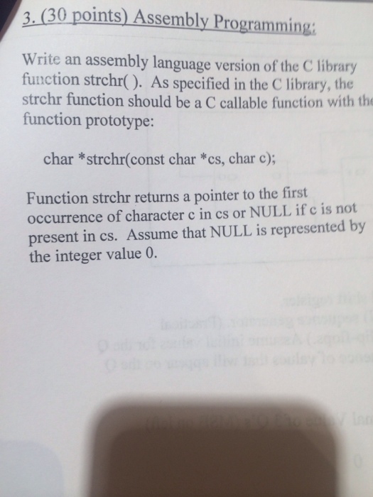 Solved Write an assembly language version of the C library | Chegg.com