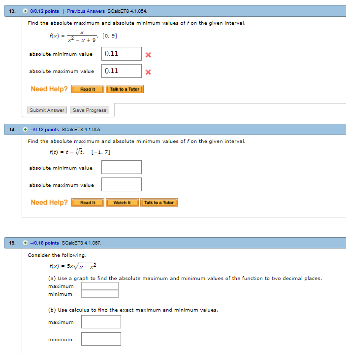 Solved 13. 0/0.12 points | Previous Answers SCalcET8 | Chegg.com