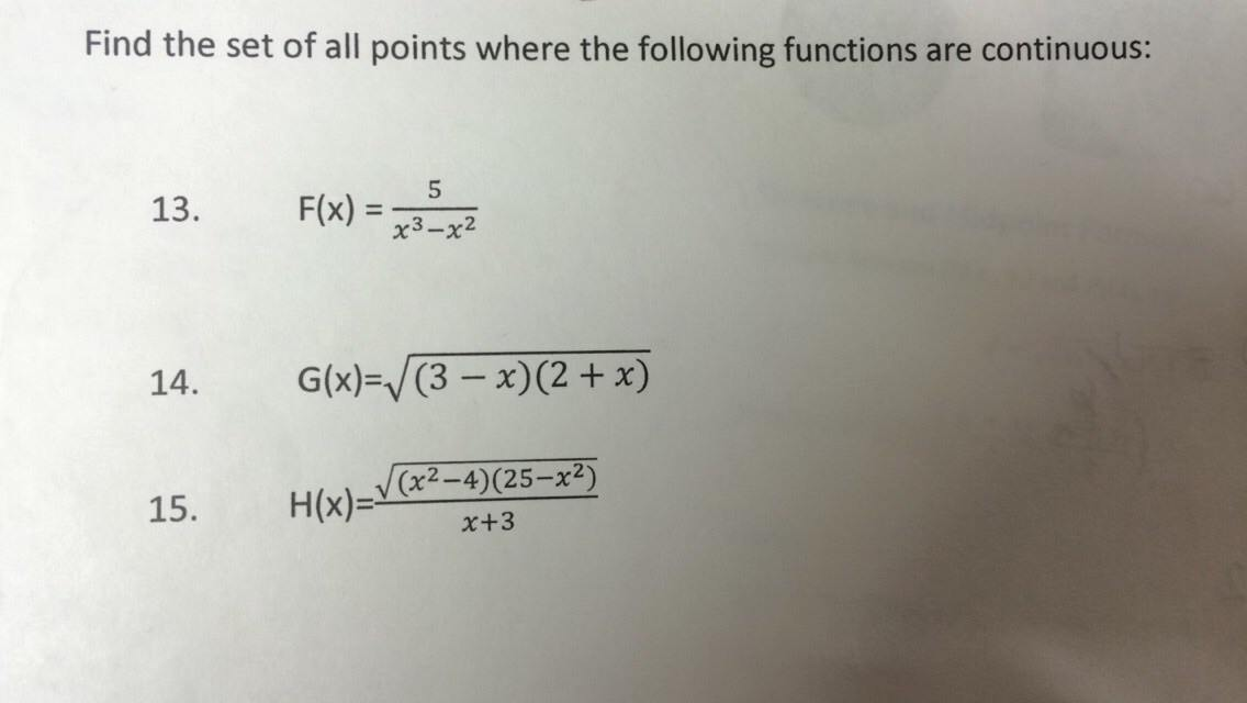 Solved Find the set of all points where the following | Chegg.com