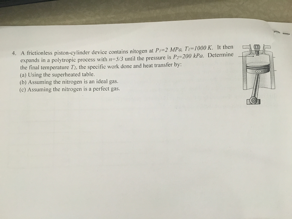 Solved A frictionless piston-cylinder device contains | Chegg.com
