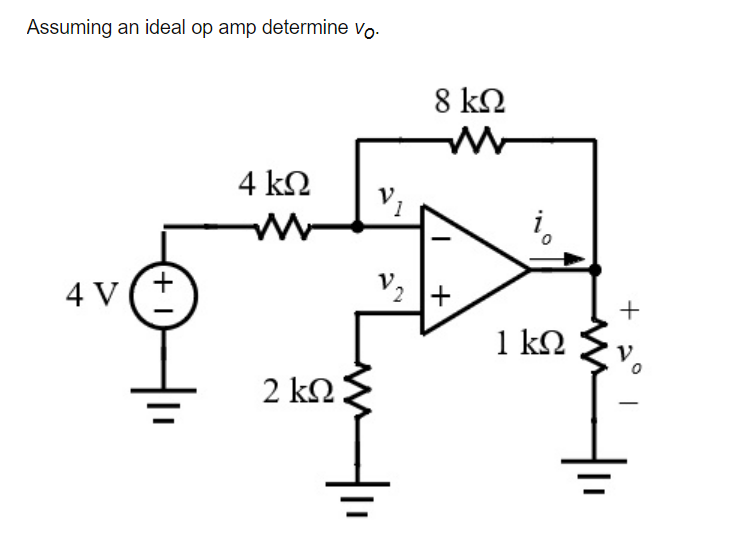 Solved Assuming an ideal op amp determine v_o. | Chegg.com Solved Assuming an ideal op amp determine v_o. | Chegg.com