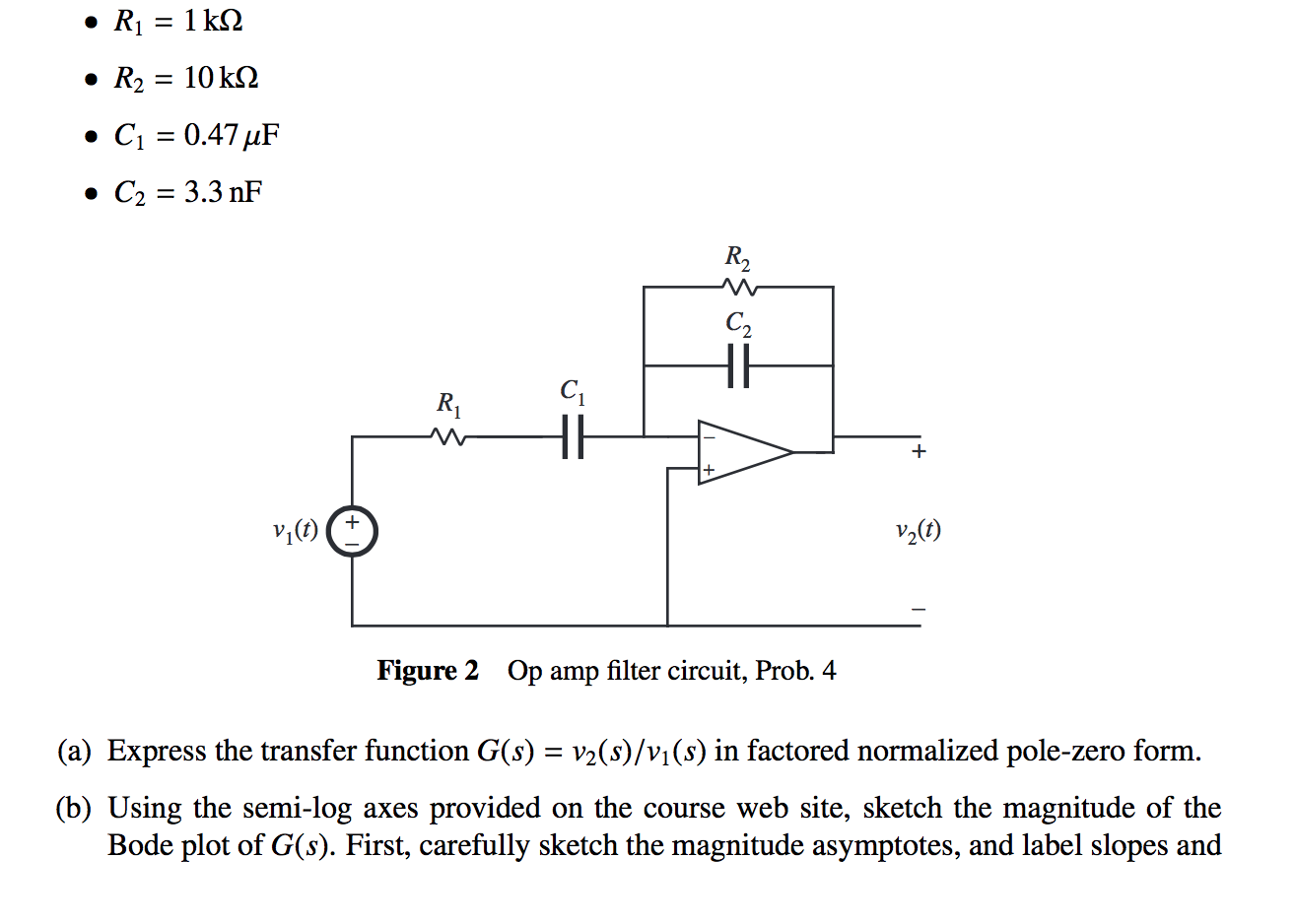 Solved In the op-amp filter circuit illustrated in Fig. 2, | Chegg.com