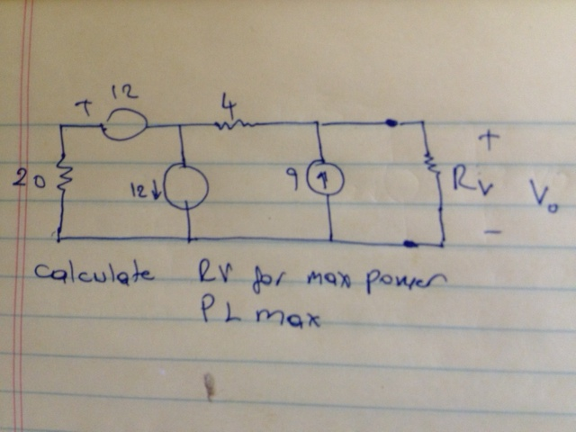 Solved Calculate RV for max power PL max | Chegg.com