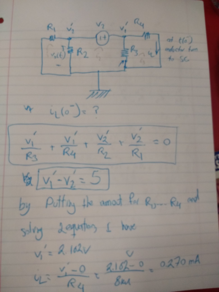 Solved please show me iL (0-) and iL(infinity) are 0.338 mA | Chegg.com