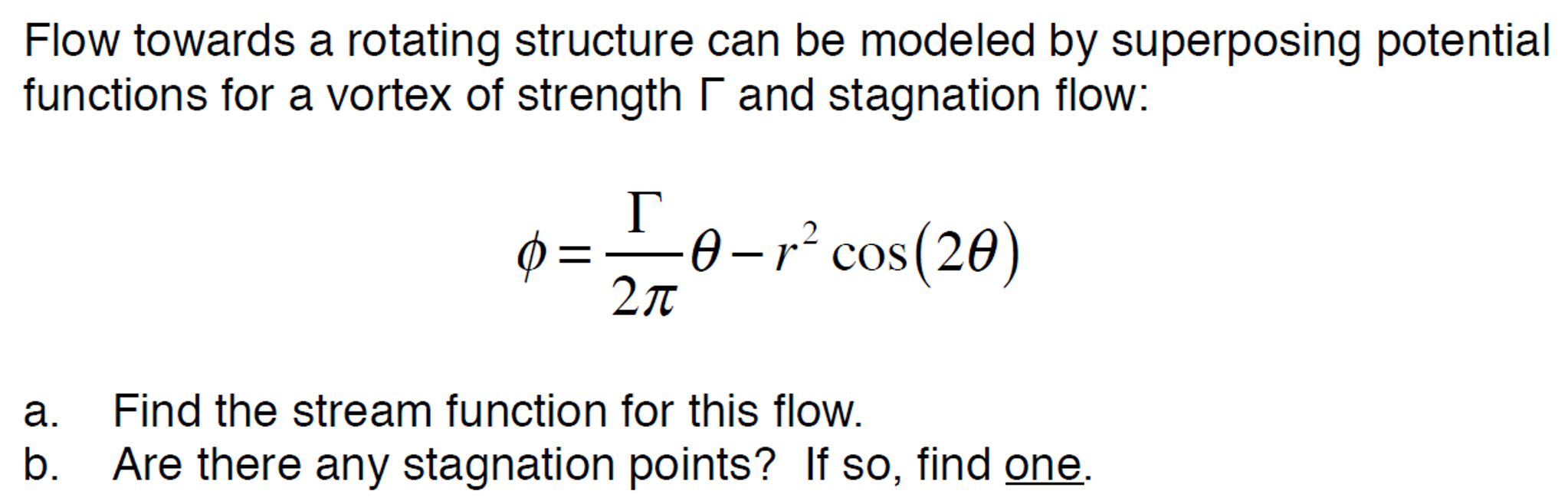 Solved Flow towards a rotating structure can be modeled by | Chegg.com