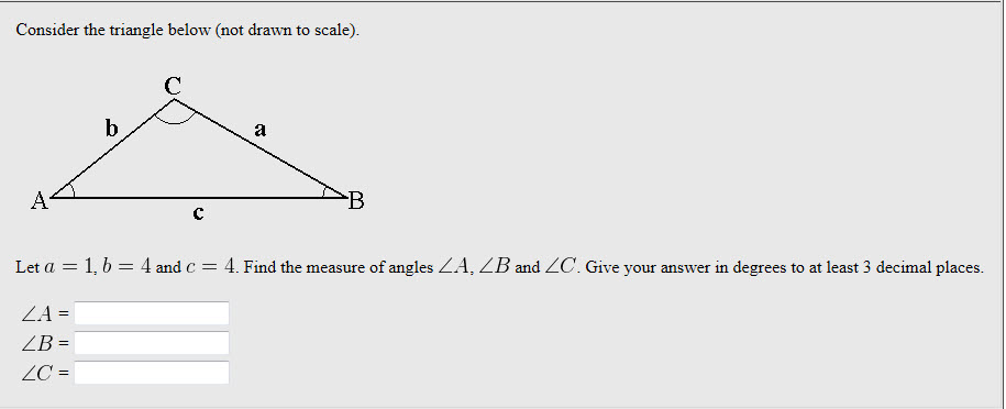Solved Consider the triangle below (not drawn to scale). | Chegg.com
