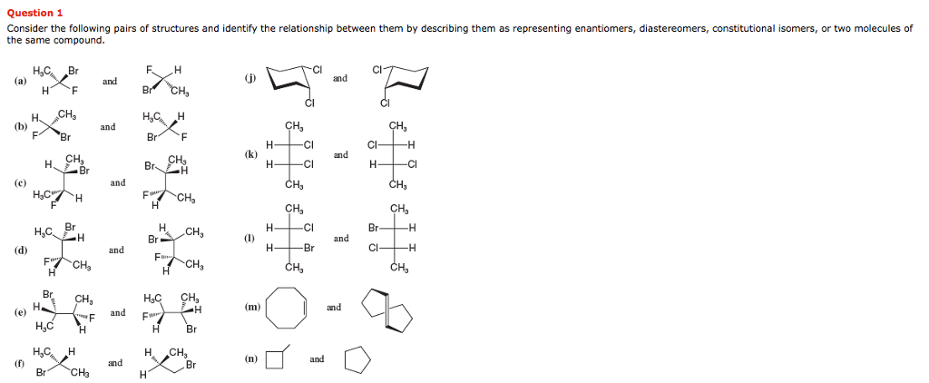Solved Consider the following pairs of structures and | Chegg.com