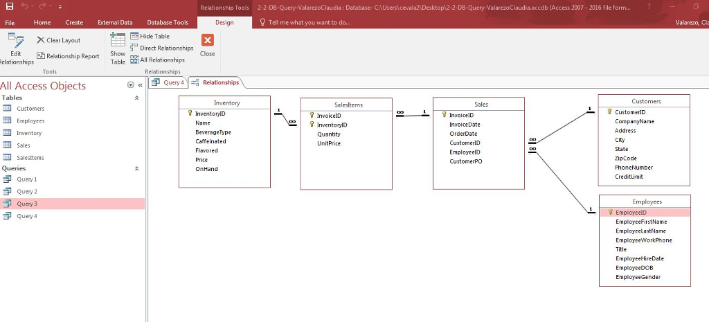 Relationship Tools 2-2-DB-Query-ValarezoClaudia: | Chegg.com