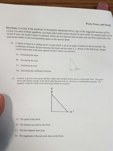 Solved Period: AP Physics 1: Work, Power, and Energy | Chegg.com