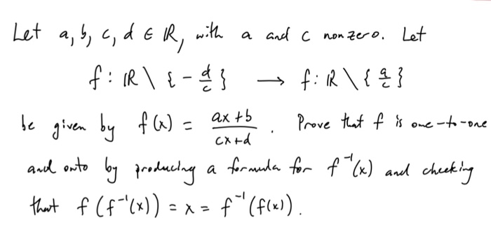 Solved Let a, b, c, d epsilon R, with a and c nonzero. Let | Chegg.com