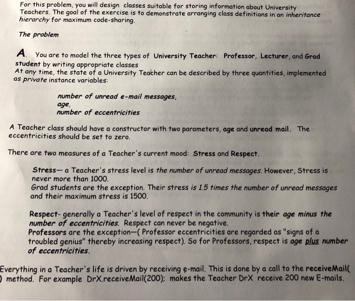 Solved For this problem, you will design classes suitable | Chegg.com