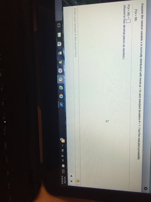 Solved Assume the random variable x is normally attributed | Chegg.com