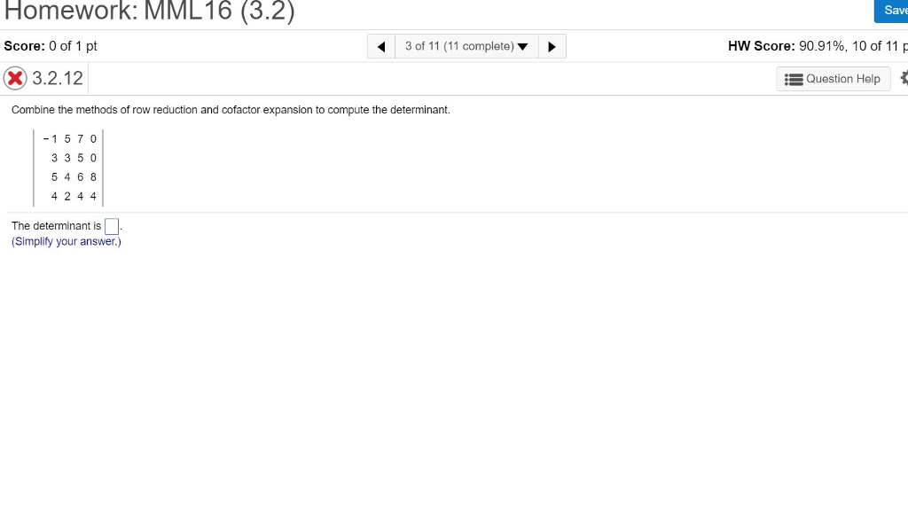 Solved Combine The Methods Of Row Reduction And Cofactor