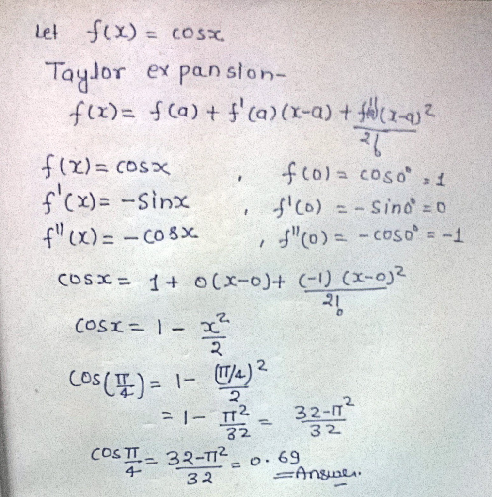 Solved 1. Use a Taylor-Series expansion to estimate | Chegg.com