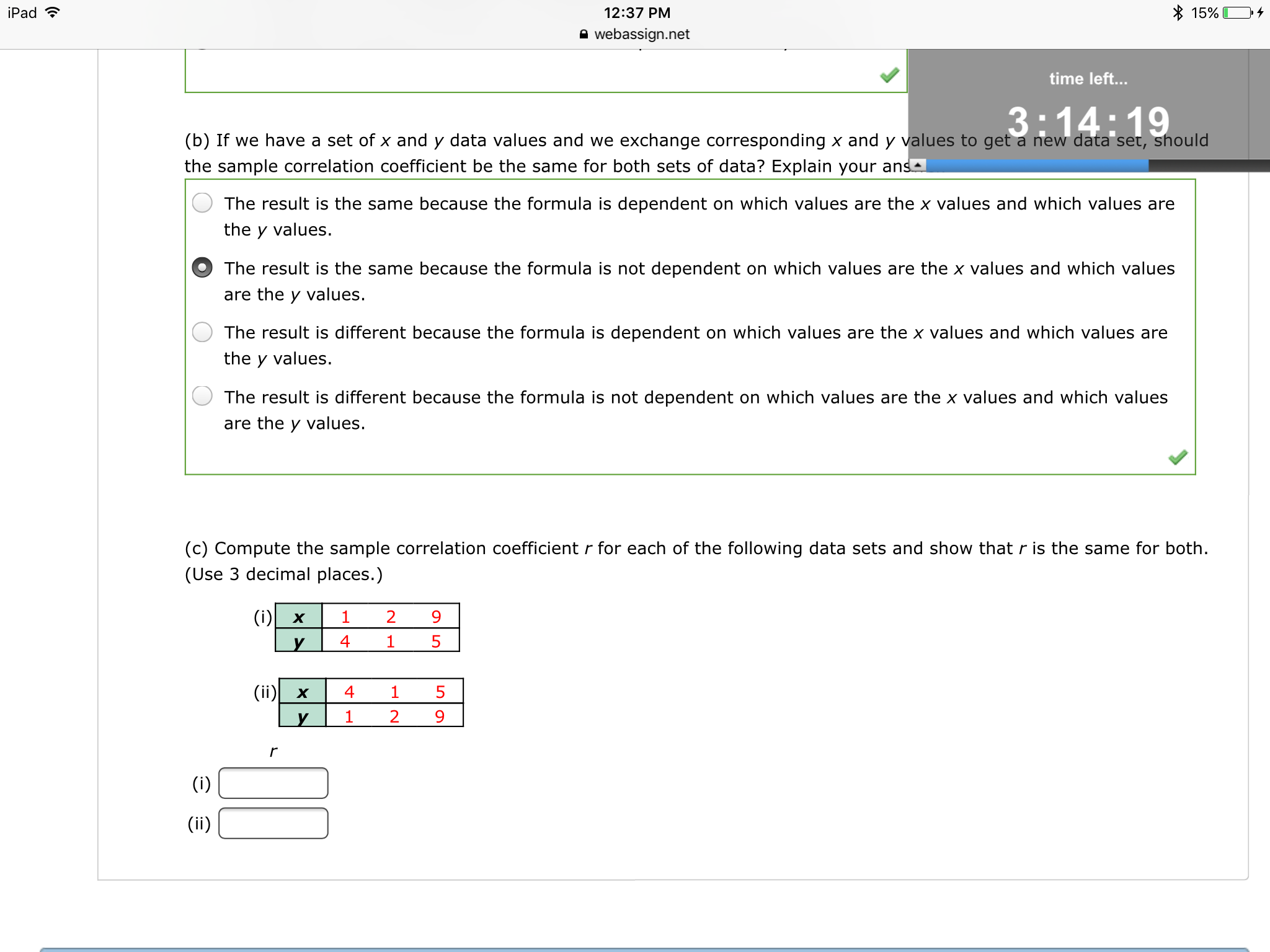 Solved If we have a set of x and y data values and we | Chegg.com
