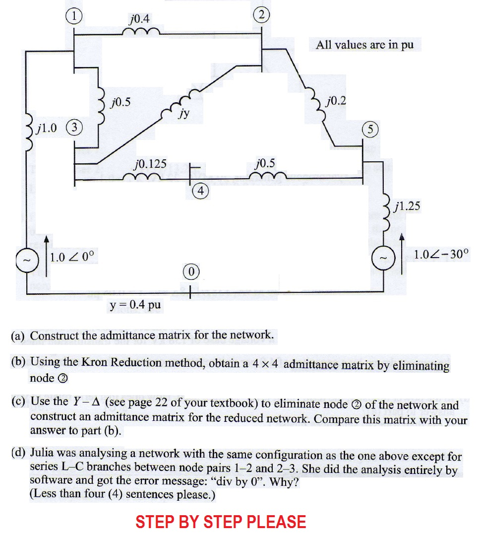 Solved Construct the admittance matrix for the network. | Chegg.com