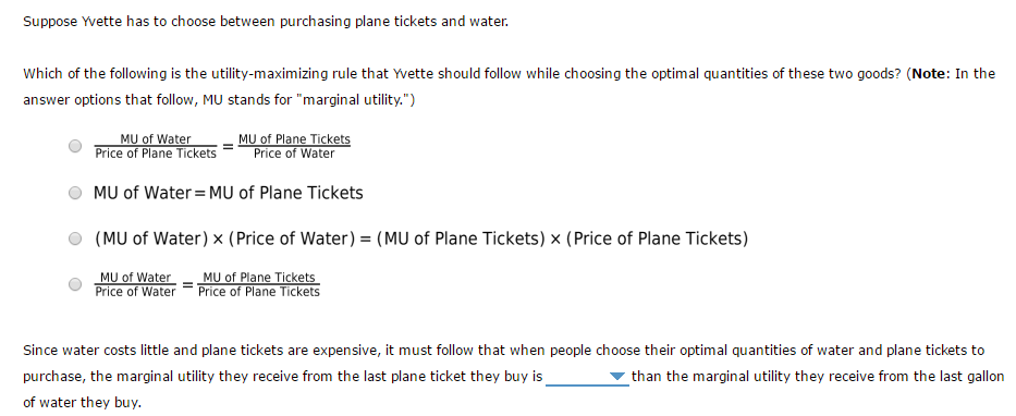 Solved Suppose Yvette has to choose between purchasing plane | Chegg.com Solved Suppose Yvette has to choose between purchasing plane | Chegg.com