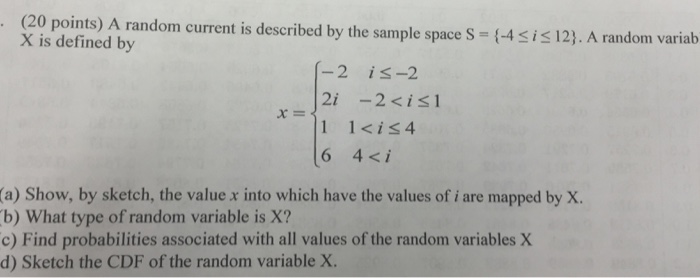 Solved A random current is described by the sample space S= | Chegg.com