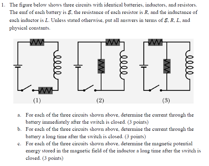 Solved The figure below shows three circuits with identical | Chegg.com