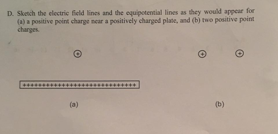 Solved D. Sketch the electric field lines and the | Chegg.com