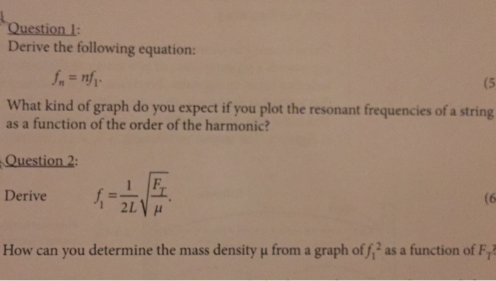 Solved Derive the following equation: f_n = nf_1 What kind | Chegg.com
