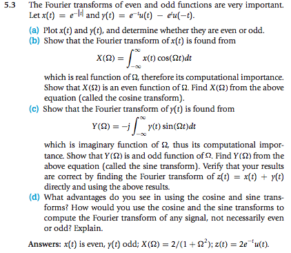 Solved 5.3 (Chaparro) Fourier series of even and odd signals | Chegg.com