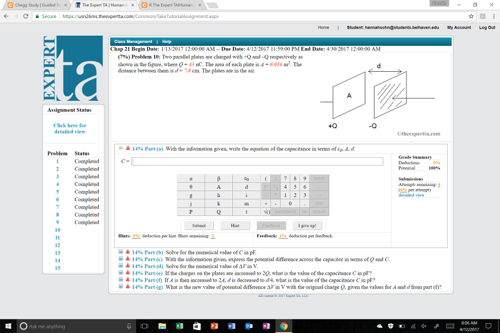 Solved c chegg Study IGuided sc x R The Expert TA l Human x | Chegg.com