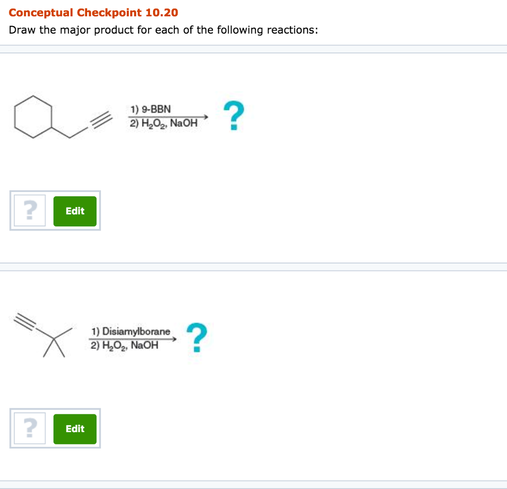 Solved Draw the major product for each of the following | Chegg.com