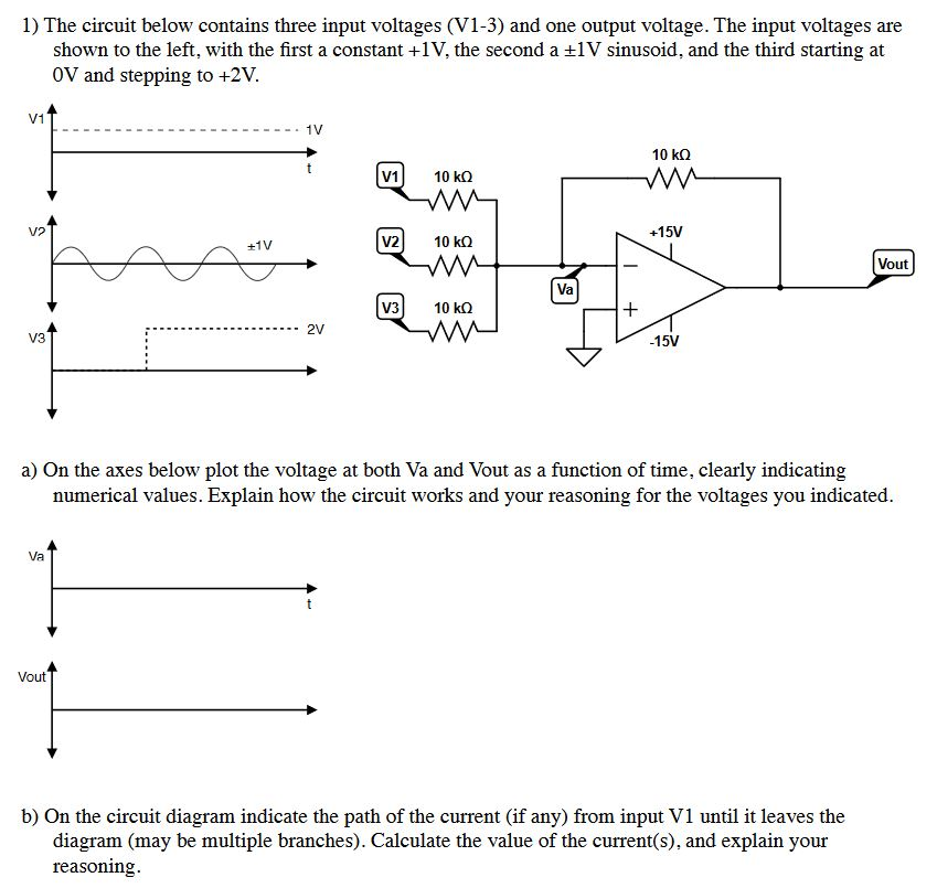Solved The Circuit Below Contains Three Input Voltages