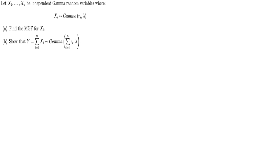 Solved Let Ăl, . . . , λ n be independent Gamma random | Chegg.com