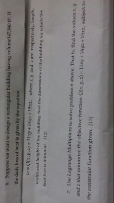 Solved 6. Suppose we want to design a rectangular building | Chegg.com