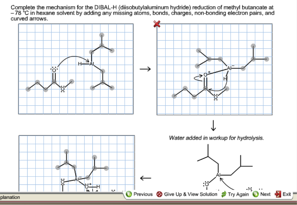 Solved Complete the mechanism for the DIBAL-H | Chegg.com